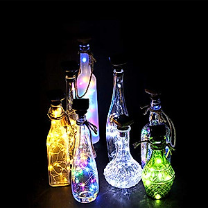 ZNYCYE Upgraded 8 Pack Solar Powered Wine Bottle Lights 20 LED Solar Fairy String Lights for Wedding Christmas Outdoor Holiday Garden Patio Pathway Decor (Cool White)