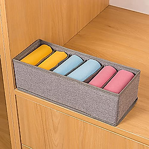 Qozary 3 Pack Sock Underwear Drawer Organizer Dividers, Collapsible Cabinet Closet Storage Boxes for Clothes, Socks, Lingerie, Underwear, Tie, Belt, Baby, Bedroom