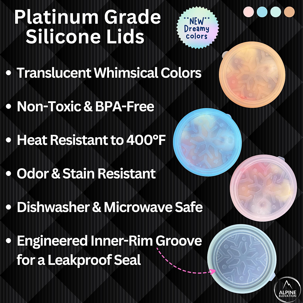 Alpine Elevation 4x7.4oz Stainless Steel Snack Containers with 4 Lids - 8pcs | Metal Food Storage Containers | Dip and Condiment Containers | Stainless Steel Mini Containers