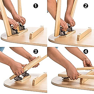 4 Pack Folding Brackets, TopDirect Lock Extension Support Bracket Foldable Self Lock Hinges with Screws for Table Bed Leg Feet