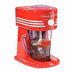 Nostalgia Coca-Cola Frozen Drink Maker and Margarita Machine for Home - 40-Ounce Slushy Maker with Stainless Steel Flow Spout - Easy to Clean and Double Insulated - Red