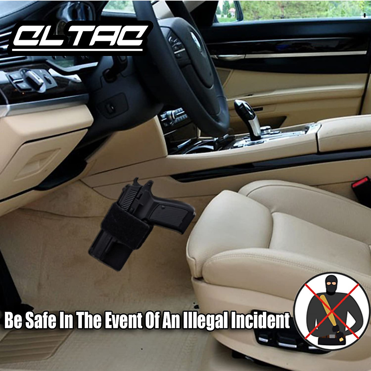 Pistol Holster for Concealed Carry, CCW Universal Holster for Gun Storage, Hook&Loop Handgun Holster for Men and Women, Ambidextrous