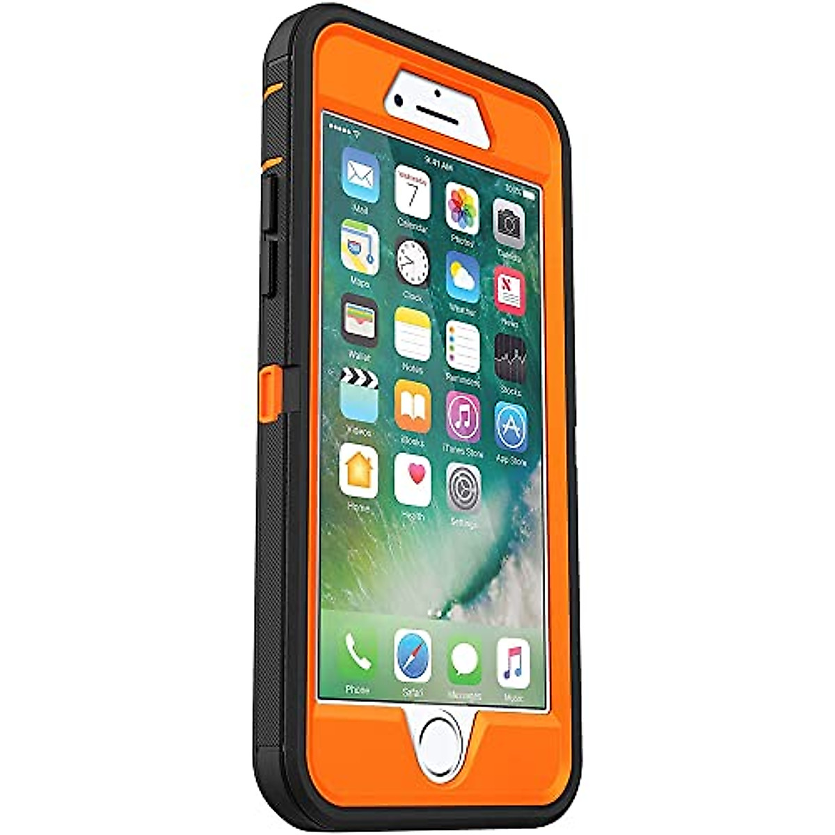 OtterBox Defender Series Case for iPhone SE (3rd & 2nd Gen) & iPhone 8/7 (Only - Not Plus) - Holster Clip Included - Non-Retail Packaging - Realtree Max 5HD (Blaze Orange/Black/Max 5 Design)