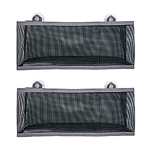DII Bathroom Mesh Caddy Suction Organizer, Large Set, Gray 2 Piece