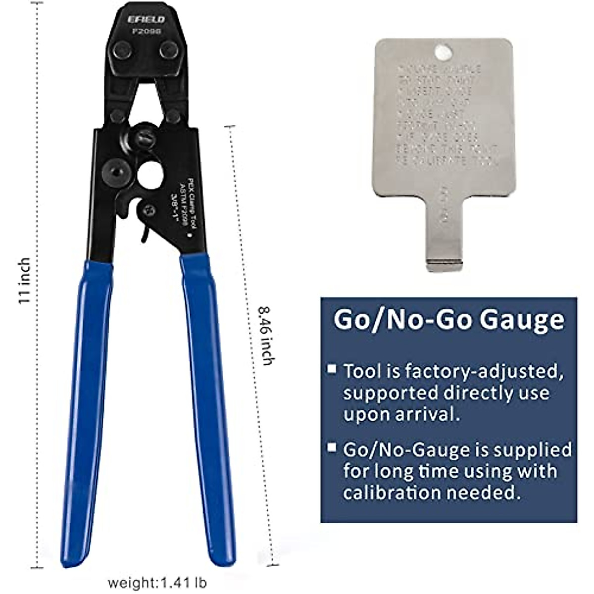 Pex Crimping Clamp Cinch Tool Kit Sizes from 3/8" to 1" (Meets ASTM 2098)-PEX Cinch Fastening Tool, Pipe/Tubing Cutter, Stainless Steel Clamps 20pcs 1/2", 10 pcs 3/4" Clamps With Canvas Bag