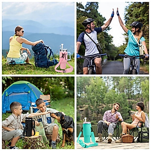 Narvokey Water Bottle Carrier Strap Fits Stanley Quencher H2.0, 40oz,Included 3Set Straw Stopper, Pouch Bag with Adjustable Shoulder Strap (Red)