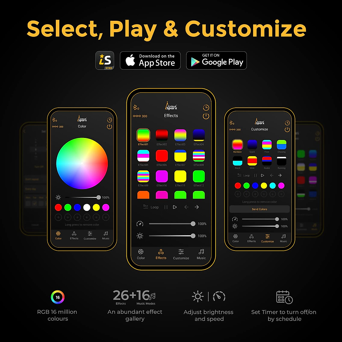 LinkedSparx Syro-Bricks 3D Hexagon Lights, Smart App Control RGB Hexagon LED Lights for Wall or Desktop with Music Sync for Gaming Room Streaming Decor (20Pack)