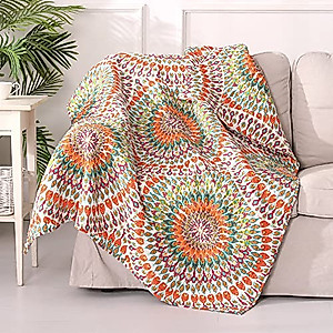 Levtex Home Mirage Quilted Throw, Cotton, Multi, Floral
