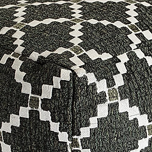 Anji Mountain Square Outdoor Pouf, Deschutes Green, 18" x 18" x 18",Green/Ivory