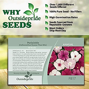 Outsidepride Vinca Periwinkle Titan Garden Flower, Ground Cover, & Container Plant Mix - 50 Seeds