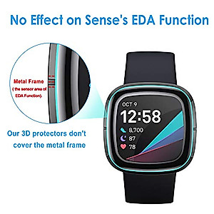 Liwin (4-Pack 3D Screen Protectors Compatible with Fitbit Sense/Versa 3, Full Coverage Screen Protector Protective Cover Saver for Sense and Versa 3 Smartwatch
