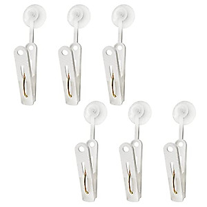HSCGIN 6pcs Suction Cup Clips 85x30mm White Plastic Round Suction Cup Clamp Holder for Hanging Home Office Accessories