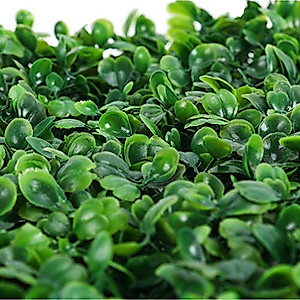 YaeMarine 12-Pack 10"x10" Artificial Boxwood Hedge Mat with Cable Ties UV Privacy Fence Screen Greenery Panel Outdoor Decor,Garden,Pawn (12)