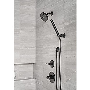 Delta Faucet Trinsic 3-Setting Matte Black Shower System Including Black Shower Head, Handheld Shower, Shower Handle, Shower Diverter and Shower Valve Kit, Delta Shower Trim Kit, Matte Black