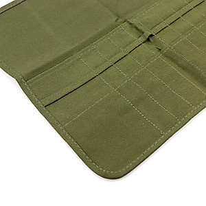 Pufguy Green Paint Brush Holder Roll up Pouch 22 Slots Paint Brush Holder Artist Paint Brush Roll up Bag Holder Canvas Pouch Case,16.54" L x 12.3" W
