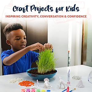 Bryte Light Up Dinosaur Terrarium Kit for Kids - Dino Habitat with Real Plants, Figurines, Volcano & LED Lights, DIY Science Kit, STEM & Arts Crafts Toys, Birthday Gifts for Boys Aged 4-12 yrs