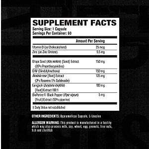 Androsurge Estrogen Blocker for Men - Natural Muscle Builder for Men with DIM, Long Jack, & Grape Seed Extract for Increased Vitality & Performance - 60 Veggie Pills