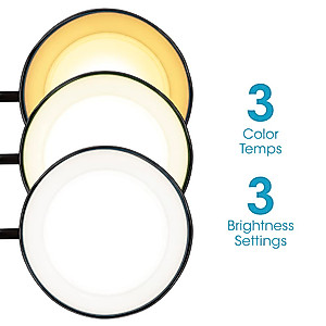 OttLite Wellness Series Wireless Charging LED Table Lamp, Black with Woodgrain Accents…