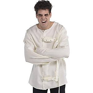 White Asylum Straitjacket (Small/Medium) - 1 Pc. - Escape-Proof Design, Perfect For Halloween, Pranks & Themed Parties