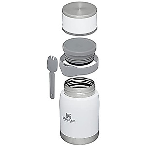 Stanley Adventure to Go Insulated Food Jar with Cup Lid and Spork - 24oz - Stainless Steel Insulated Food Container - BPA-Free and Dishwasher Safe