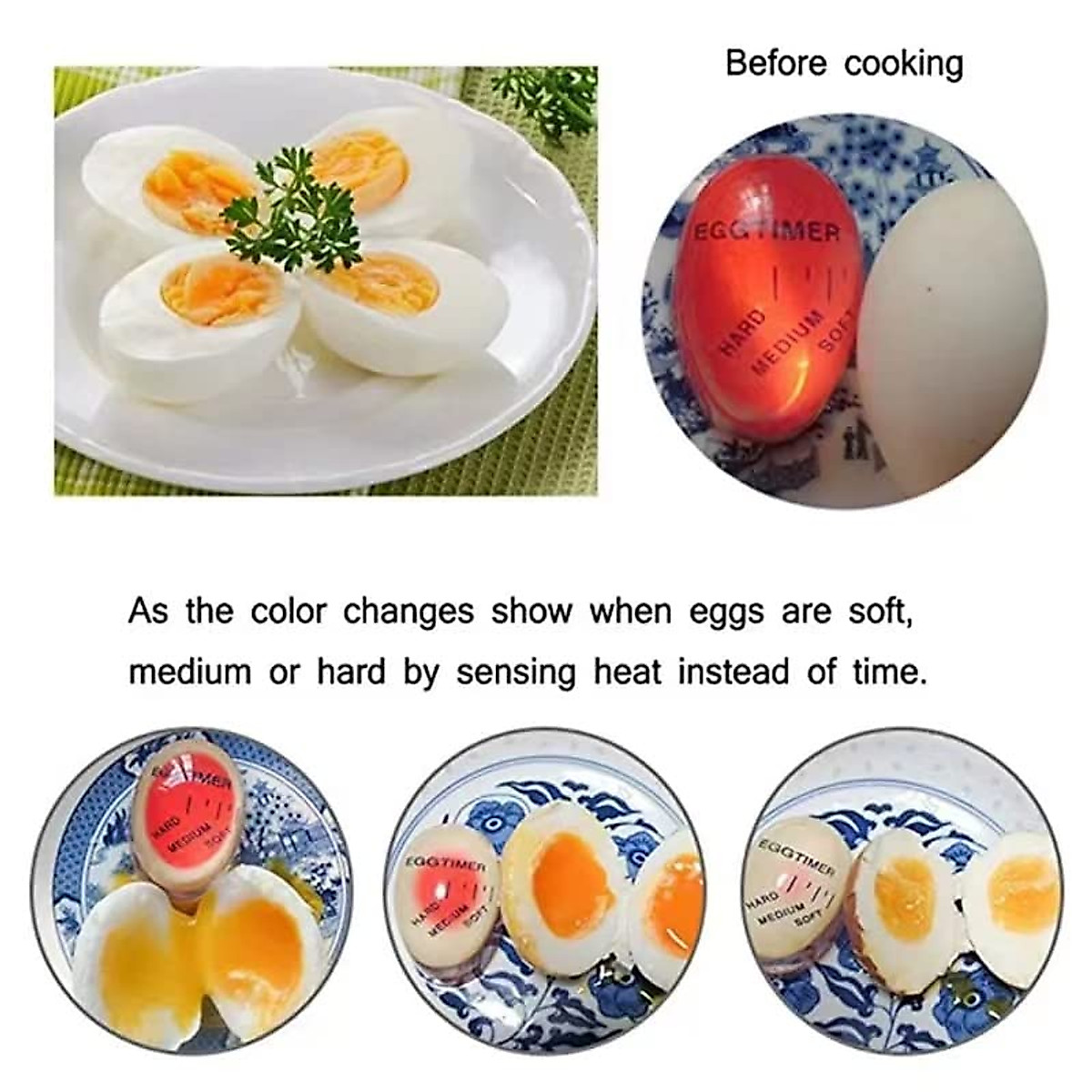 Egg Timer Egg Perfect, Boiling Eggs Soft Hard Boiled Egg Timer, Kitchen Timers That Changing Color Based On Egg Doneness | Kitchen Gadge - Classic Red