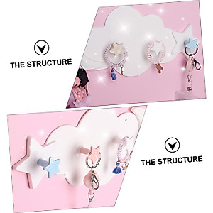 OFFSCH 2pcs Star Moon Hook Cartoon Wall Entryway Hanger Wall Mount Coat Hooks Wall Decorative Hooks Coat Hanger Adhesive Hooks Hanging Towel Rack White No Trace Plastic Nightgown