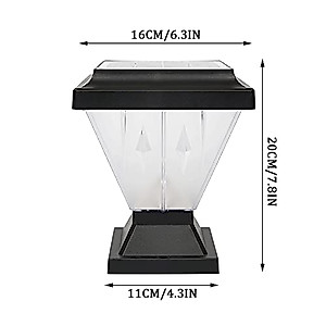 JSBDPHW Outdoor Waterproof LED Pillar Lamp Solar Post Light Double Wing Simple Plastic Column Light Wall Garden Gate Base Light Deck Light Lawn Light