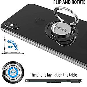 AyAsA Phone Ring Holder – 3mm Ultra Thin Sleek Design with Metal Plate for Magnetic Mount | Compatible with Cell Phone Car Mount, Tablet and Any Smartphones - 180 Foldable, 360 Rotation (Blue)
