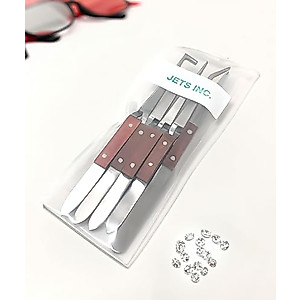 Fiber Grip Tweezers Jewelry Hobby Craft Soldering Fiber Grip Cross Locking Set Bent and Straight Tip 5 PCS By JTS