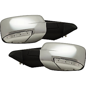 Kool Vue Driver & Passenger Side Power Heated Mirrors for Ram 1500 2500 2014-2018 Power Fold With Signal Light & Puddle Lamp Chrome