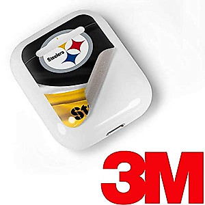 Skinit Decal Audio Skin Compatible with Apple AirPods with Lightning Charging Case - Officially Licensed NFL Pittsburgh Steelers Design