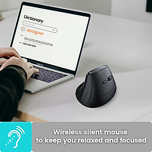 eirix Ergonomic Vertical Wireless Mouse: Rechargeable RGB Ergo Mouse with 3200 Adjustable DPI, Removable Palm Rest, Compatible with Windows and MAC OS