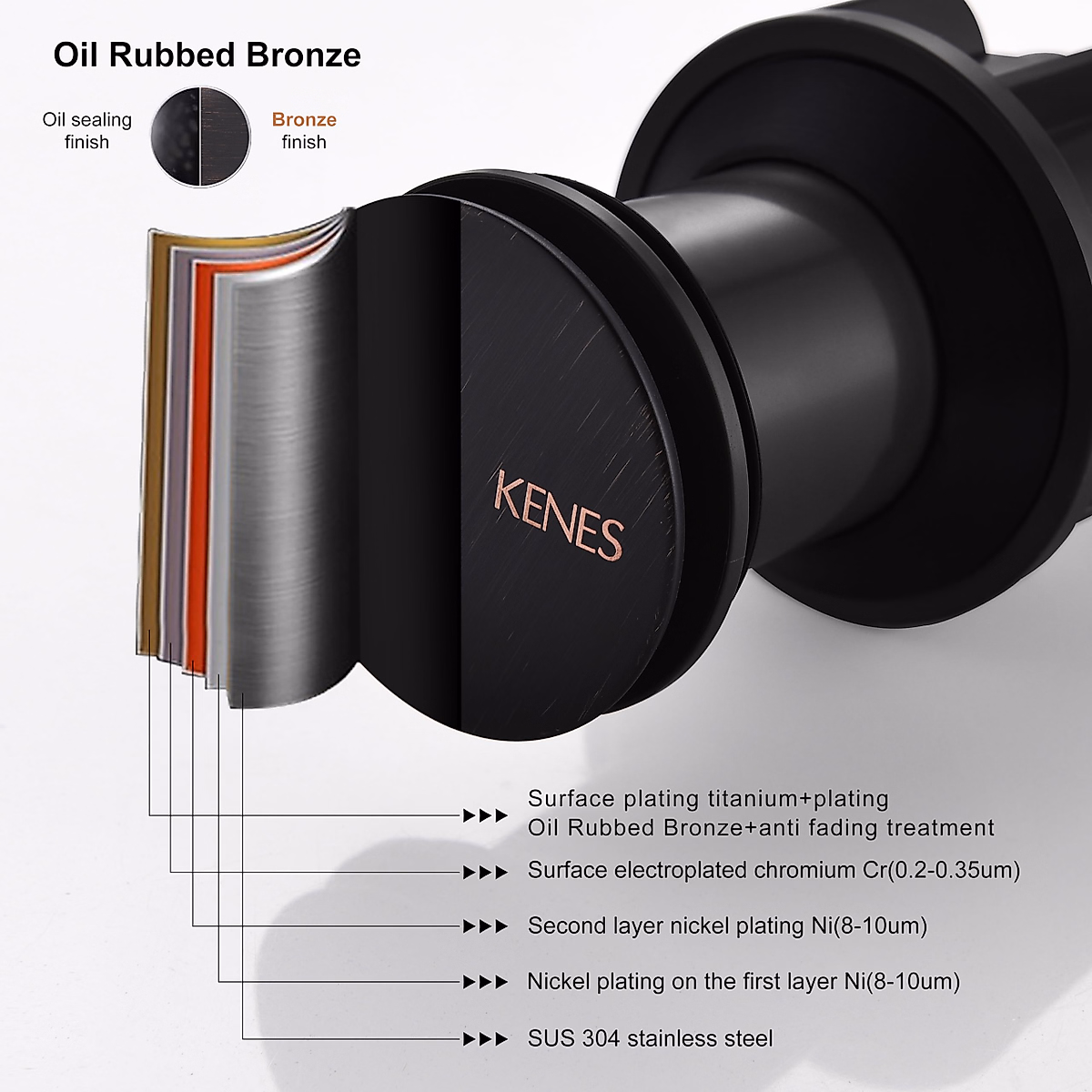 KENES Oil Rubbed Bronze Bathroom Vessel Pop Up Sink Drain, Vanity Faucet Sink Drain Stopper, Sink Drain Assembly Without Overflow Anti Clog Pop Up Drain