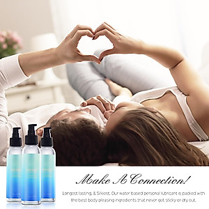 Water Based Personal Lubricant Parabens Free - Clean and Non-Staining, Silky Smooth, Latex Compatible Sex Lube for Men, Women and Couples Safe Pleasure (4 Fl Oz)