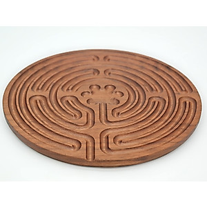 Chartres Labyrinth, Wooden Finger Labyrinth, Finger Labyrinth, Finger Labyrinth Wood, Meditation Corner, Wood Labyrinth, Breathing Tool (Walnut wood)