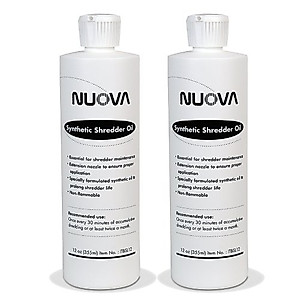 2-Bottle Nuova Synthetic Paper Shredder Oil, 12 Oz. Bottle with Flip Top Cap