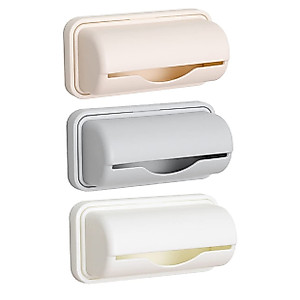 Garbage Bag Dispenser Roll Holder, Wall Mount Plastic Trash Bag Dispenser Single Side Loaded Organizer Storage Box Holder for Garbage Bag Grocery Bag Plastic Bag, 3pcs