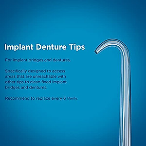 Replacement Tips for Waterpik Water Flosser (6 Implat Denture Tips)