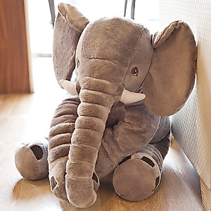 THISMY Large Stuffed Animal Elephant Stuffed Plush Toy for Boys and Girls 3+ Years Old,24 Inches/Grey