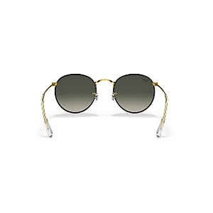 Ray-Ban RB3447JM Round Full Color Sunglasses, Black On Legend Gold/Grey Gradient, 50 mm