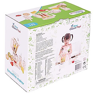 New Classic Toys Wooden Smoothie Set - Pretend Play Toy for Kids Cooking Simulation Educational Toys and Color Perception Toy for Preschool Age Toddlers Boys Girls