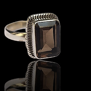 Handmade Jewelry, Smoky Quartz Ring, Boho Ring, 925 Solid Sterling Silver Ring, Women Ring, Statement Ring, Gemstone Ring, Promise Ring, Gift for Her (7)