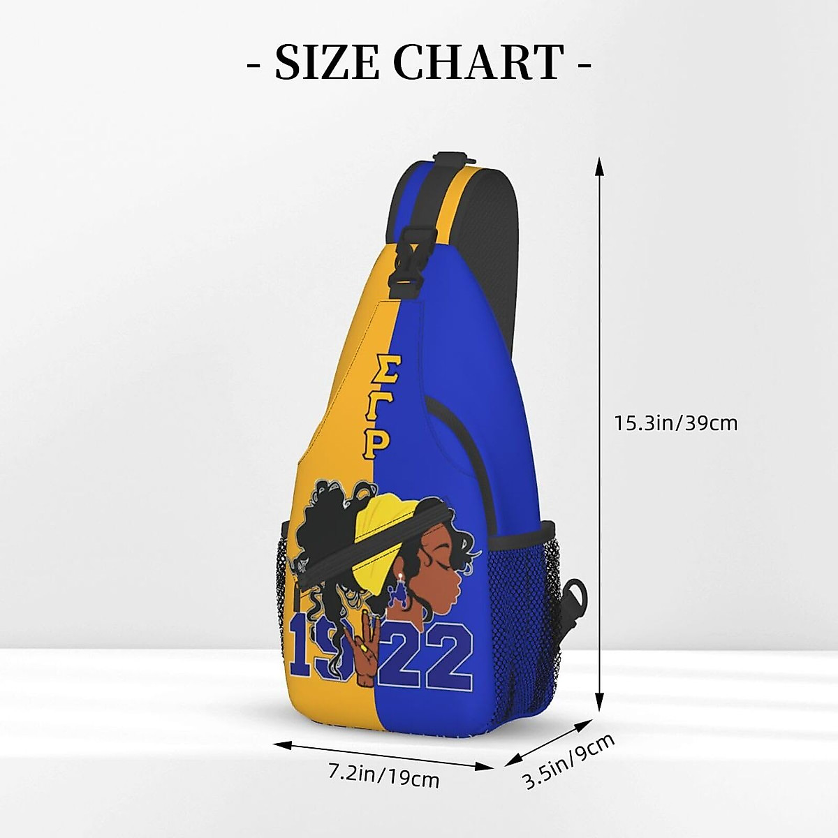 Sigma Gamma Sling Bag for Women Rho Sorority Gifts Lightweight Crossbody Daypack with Adjustable Chest Bag for Sports Travel, Hiking