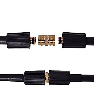 M22 Pressure Washer Hose Coupler，M22 Metric Male Thread Fitting 15mm Male X 15mm Male Pressure Washer Hose Extension Adapter, Solid Brass, 4500 PSIconnectorsM22 (1pack)