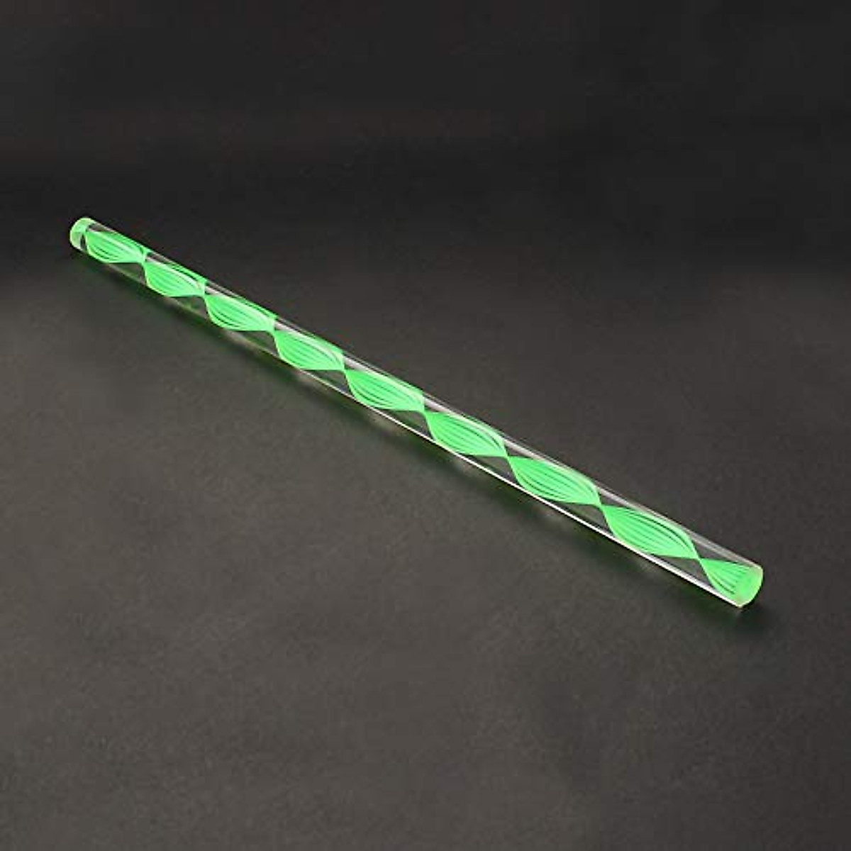 Fielect Green Twisted Line Acrylic Round Rod Standard Plexiglas Tolerance Lightweight for DIY 10mm Diameter 250mm Height 2Pcs