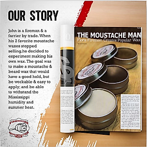 Firehouse Moustache Wax WACKY TACKY - Strong Heavy-Duty Dark Mustache & Beard Wax, Naturally Scented & Colored, All-Weather Mustache Wax (1 Ounce Tin); HANDMADE in Small Batches by John the Fireman