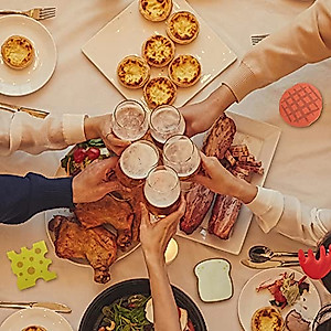 Sandwich Coasters for Drinks, Sets of 8 Funny Wood Coasters with Non-Slip Pads, Cute Coasters for Coffee Table Wooden Table, Unique Birthday Housewarming Gifts, Office Home Desk Decor 4 Inch