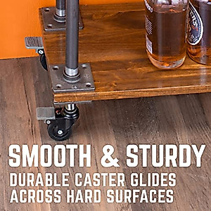 PIPE DECOR Swivel Caster Wheels for ¾” Pipe (4-Pack), Casters for Pipe Legs with Locking Mechanism