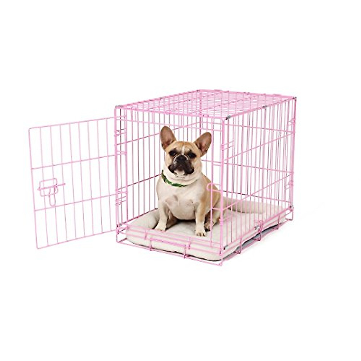 Carlson Pink Secure and Compact Single Door Metal Dog Crate, Small
