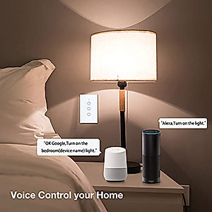 Smart WiFi Touch Switch Mobile Phone app Wireless Remote Control Wall lamp RF433 Glass Panel Supports Alexa & Google Home with LED Indicator Life/Tuya Application, Black, s010, 1way